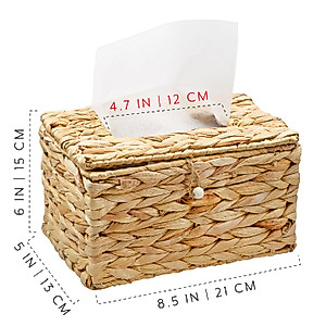 AuldHome Design Water Hyacinth Dryer Sheet Dispenser (Natural); Woven Fabric Softener Sheet Holder for Laundry Room