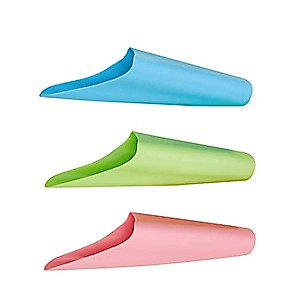 Amosfun 3pcs Gardening Shovel Cup Plastic Bucket Shovel Bonsai Soil Scoops for Home Succulent Planting Measuring Spoon Tool (Blue Pink Green)