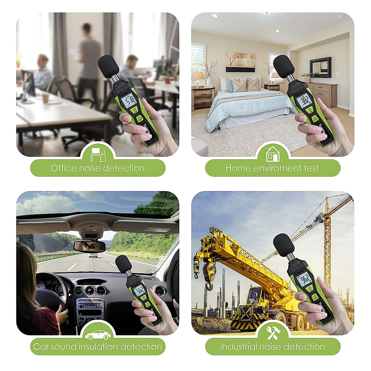 Decibel Meter, Tadeto Digital Sound Level Meter Portable SPL Meter 30dB to 130dB MAX Data Hold with LCD Display Backlight A/C Weighted for Home Factories