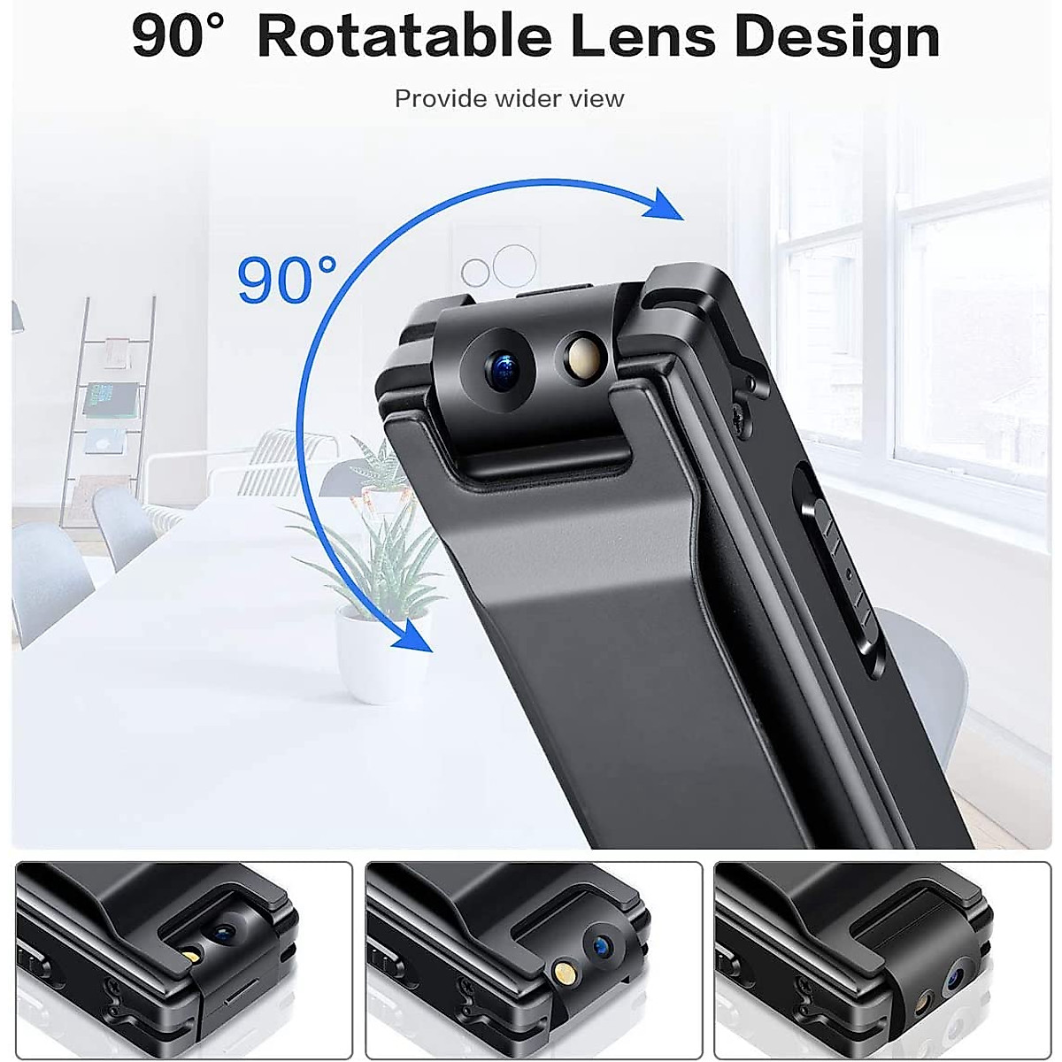 1080P Wearable Body Mounted Camera,Mini Pocket Video Recorder with Metal Body/Auxiliary Light/Motion Detection, Small Camcorder for Law Enforcement (with 32gb Card,Non-WiFi)