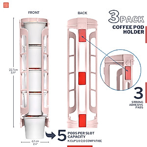 STORAGENIE Coffee Pod Holder for Keurig K-cup, Side Mount K Cup Storage, Perfect for Small Counters(Pink)