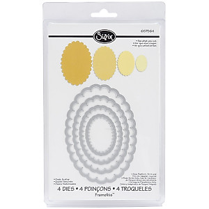 Sizzix Framelits Die Set 4/PK - Ovals, Scallop