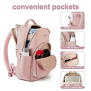 LIGHT FLIGHT Laptop Backpack Women Travel Backpacks Book Bag for 17.3 Inch Computer Carry on Back Pack for Work Travel College Large Pink