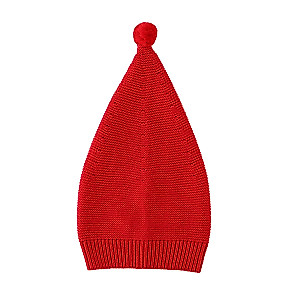 LLmoway Toddler Beanies Girls Infant Boy Knit Hat Kids Christmas Hats Baby Slouchy Cotton Cap Red