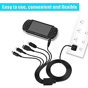 ＲＵＥＩＵＲＩ 2 Pack 5 in 1 USB Charger Cable for DS Lite/Wii U/New 3DS XL,3DS XL,2DS,Dsi XL,NDS/GBA SP(Gameboy Advance sp),PSP 1000 2000 3000