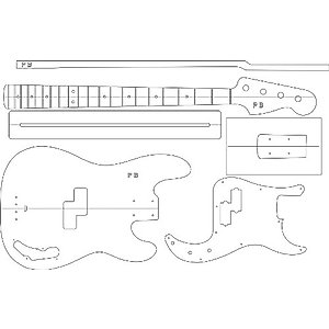 Electric Guitar Routing Template - P Bass