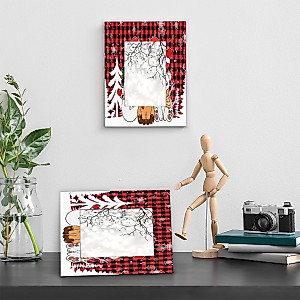 Bardic 4x6Picture Frames, Red Grid Wooden Photo Frame Fits 3x5 with Mat or 4x6 Without Mat Photo Frames for Wall Mounting or Tabletop Display for Home Gallery Decor