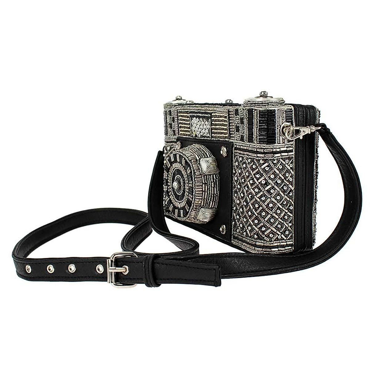 Mary Frances Picture That Beaded Crossbody Handbag, Black