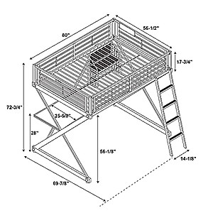 Powell Furniture Z-Bedroom Metal Black Powder Coated Full Size Loft Study Computer Desk by Powell Bunk Bed