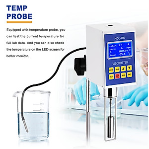 Saladulce Digital Rotary Viscometer, NDJ-8S Viscosity Meter Tester with Data Output,10-2,000,000 mPa.s Fluidmeter ±3% 100-240V