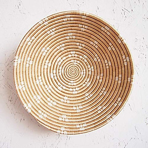 African Basket- Ntamba/Rwanda Basket/Woven Bowl/Sisal & Sweetgrass Basket/Tan, White