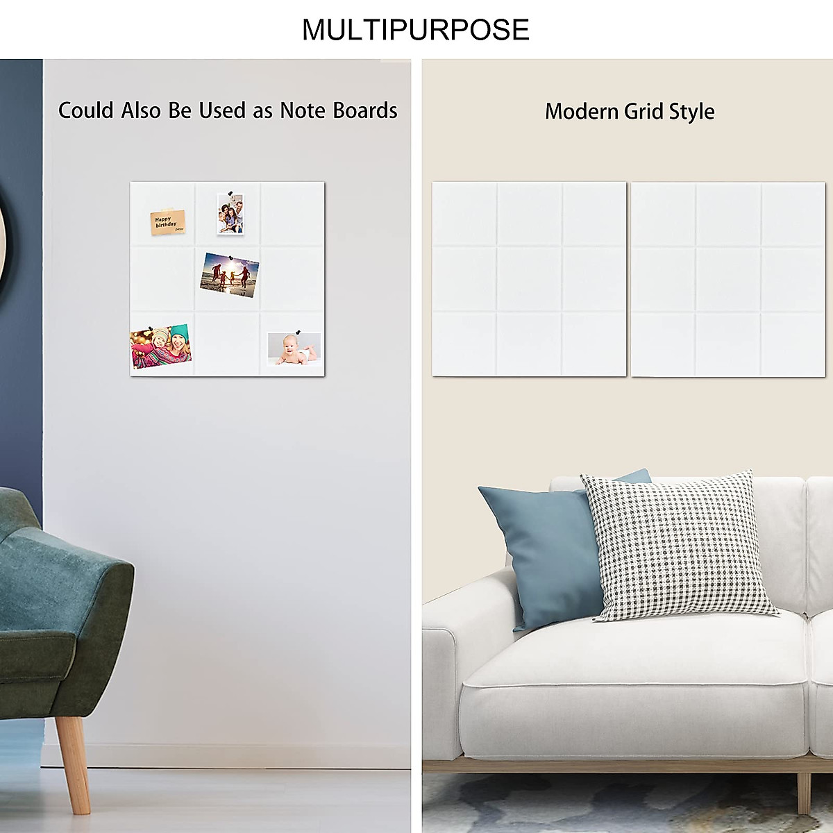 BXI Sound Absorber - 16 Pack Self-adhesive 12 X 12 X 0.4 Inches Acoustic Absorption Panels, Tackable Sound Absorbing Panels for Wall and Ceiling Acoustic Treatment