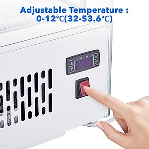 Garvee Refrigerated Display Case 6.5 Cu.Ft. Countertop Pastry Display Case Commercial Display Refrigerator w/LED display Air-cooling Automatic Defrost Rear Sliding Door