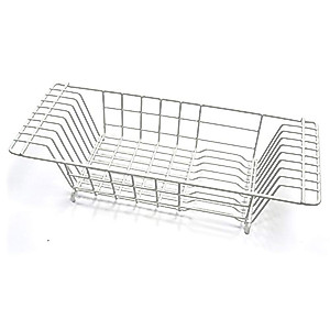 ClosetMaid Economical 8 Inch Wide 4.5 Inches High Over The Sink Coated Steel Dish Rack Draining Solution, White (2 Pack)