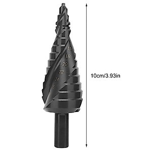 Step Drill Bit, Black Cone Drill Bits for Metal Wood 6-30mm Cone Step Drill Bit Step Hole Cutter Nitriding High Speed Steel for Aluminum Plastic