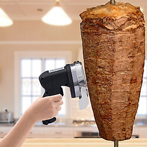 BJTDLLX Electric Shawarma Doner Kebab Knife, Professional Electric Shawarma Cutter Slicer Cutlery Gyro Doner Kebab Hand Held for Cutting Turkish Kebab Lamb Turkey, 1-8mm Cutting thickness