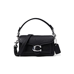 Coach Polished Pebble Leather Tabby 12 Black One Size