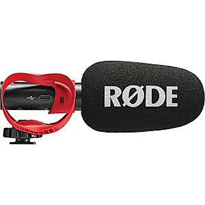 Rode VideoMic GO II Ultracompact Analog/USB Camera-Mount Shotgun Microphone Bundle with Deluxe Windshield for VideoMic GO II