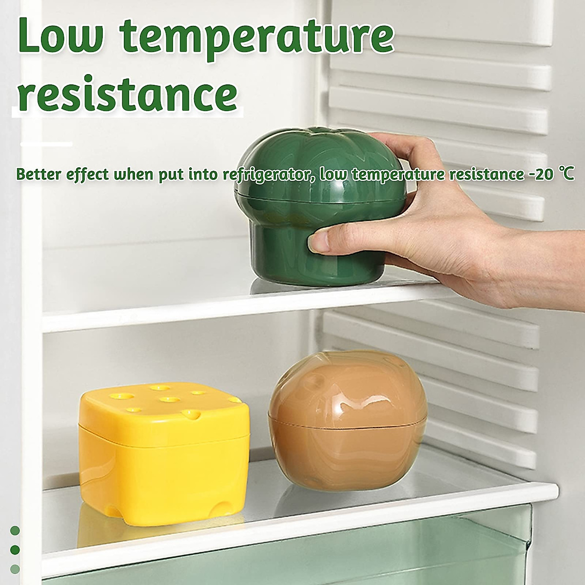 YASYU Fruit and Vegetable Shaped Food Saver Storage Containers for Refrigerator,3pcs Plastic Vegetable Sealed Keeper Fresh Storage Box,Vegetable Crisper- Potato Storage, Broccoli Keeper, Cheese Saver