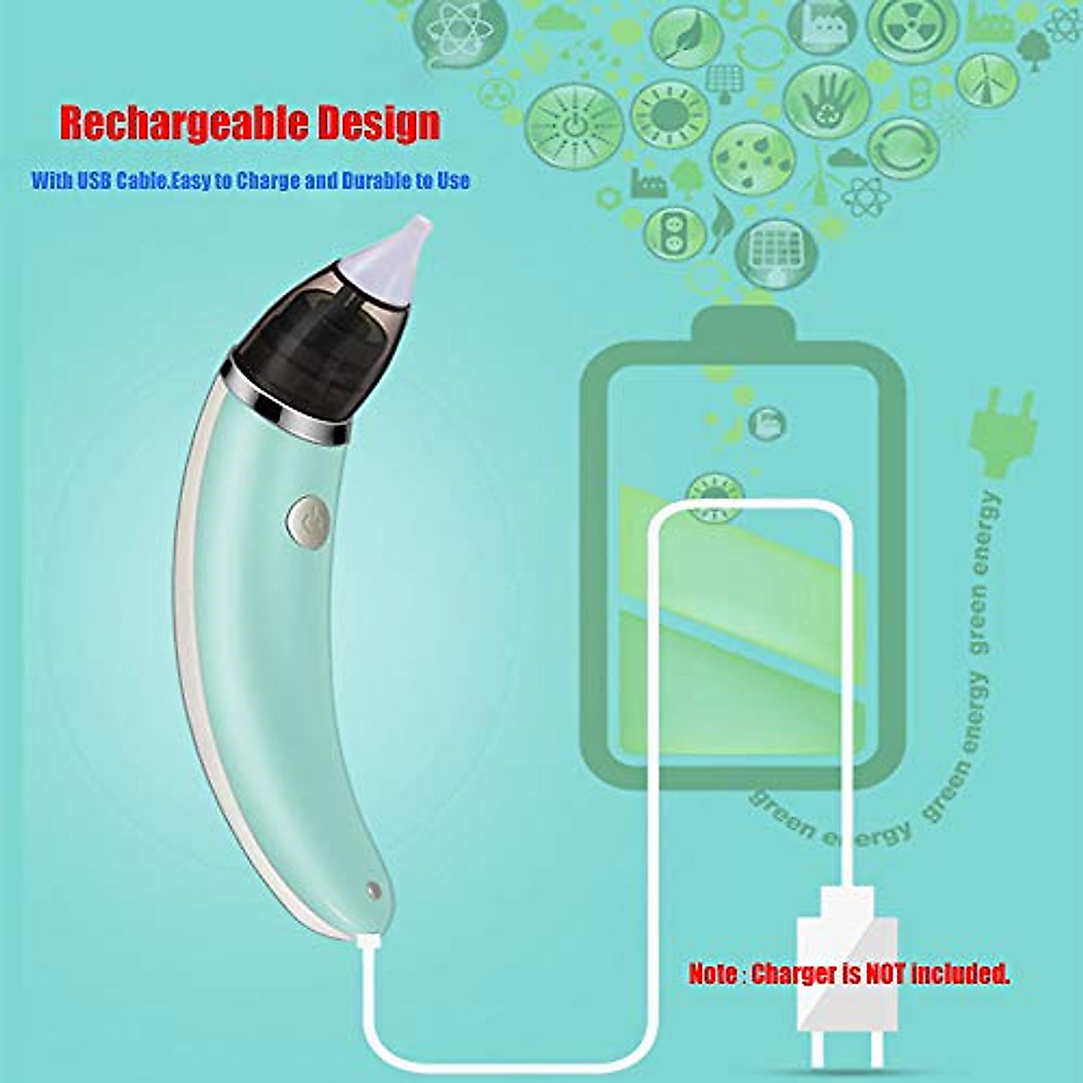 Baby Nasal Aspirator, Electric Snot Sucker Nose Mucus Cleaner for Newborns and Toddlers, Rechargeable Automatic Booger Sucker for Babies with 5 Levels Suction