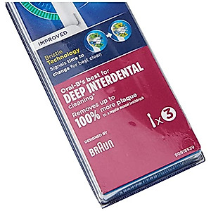 Oral-B FlossAction Replacement Heads for Electric Toothbrush with CleanMaximiser Technology, Pack of 3