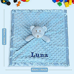 Dodosky Personalized Baby Lovey, Teddy Bear Loveys for Babies, Soft Unisex Baby Blanket, Baby Security Blanket, Baby Gifts for Newborn Boys and Girls - Newborn Essentials