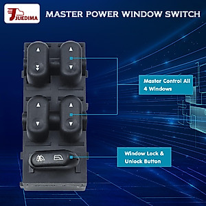 JUEDIMA Window Switch - Left Driver Side Master Power Window Switch Fits 2003-2008 F150 Expedition Crown Victoria | 2006-2008 Mark LT | Marauder | Grand Marquis | Replace Part # 5L1Z14529AA