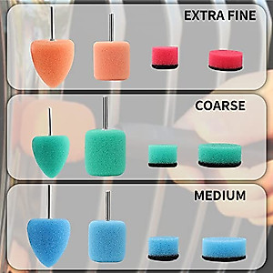 SI FANG 22 Pcs Mini Buffing Polishing Pads Kit, Car Detail Mini Polisher Foam Pads for Rotary Tools Tight Area Detailing Polishing Waxing & Sealing Glaze, Car Headlights Door Handles Scratch