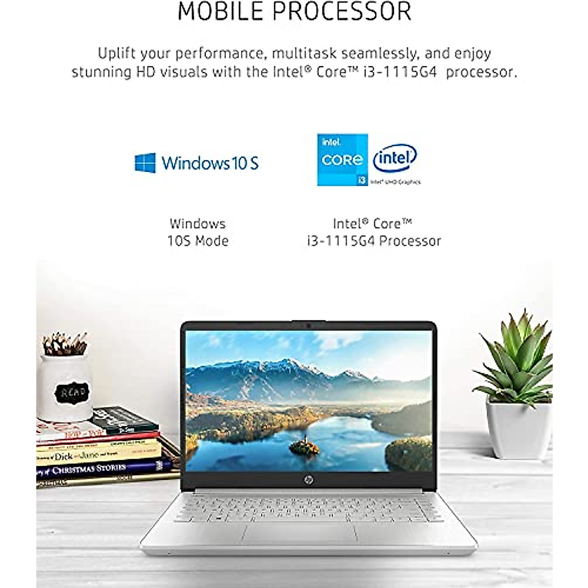 Newest HP 14" HD Touch-Screen Laptop, 11th Gen Intel Core i3-1115G4 3.0H (Beats i5-1035G1), 8GB RAM, 256GB SSD, WiFi 5, Webcam, Windows 10, EROSEFLAMINGO Accessories