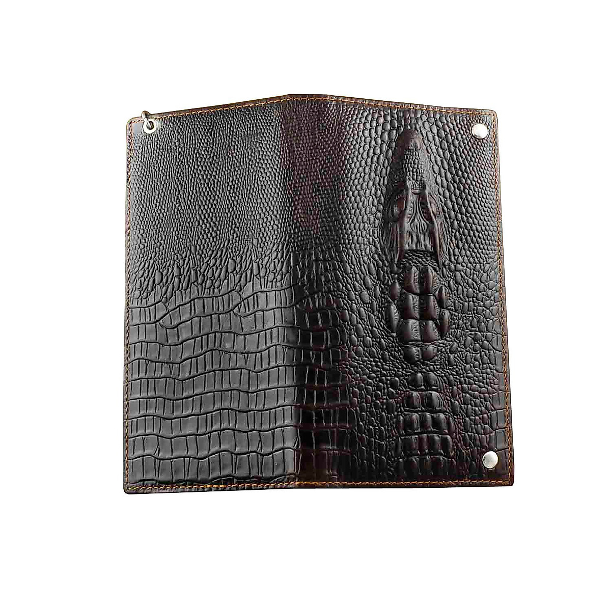 crazy hunter Mens Long Crocodile Head Motorcycle Punk Leather Wallet With a Biker Chain L73