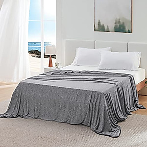 Bedsure Cooling Blankets for Hot Sleepers - Cooling Throw Blanket, Breathable Lightweight Summer Blanket, Bamboo Blanket Double Sided, Cold Blankets for Night Sweats, 50×70 Inches, Dark Grey