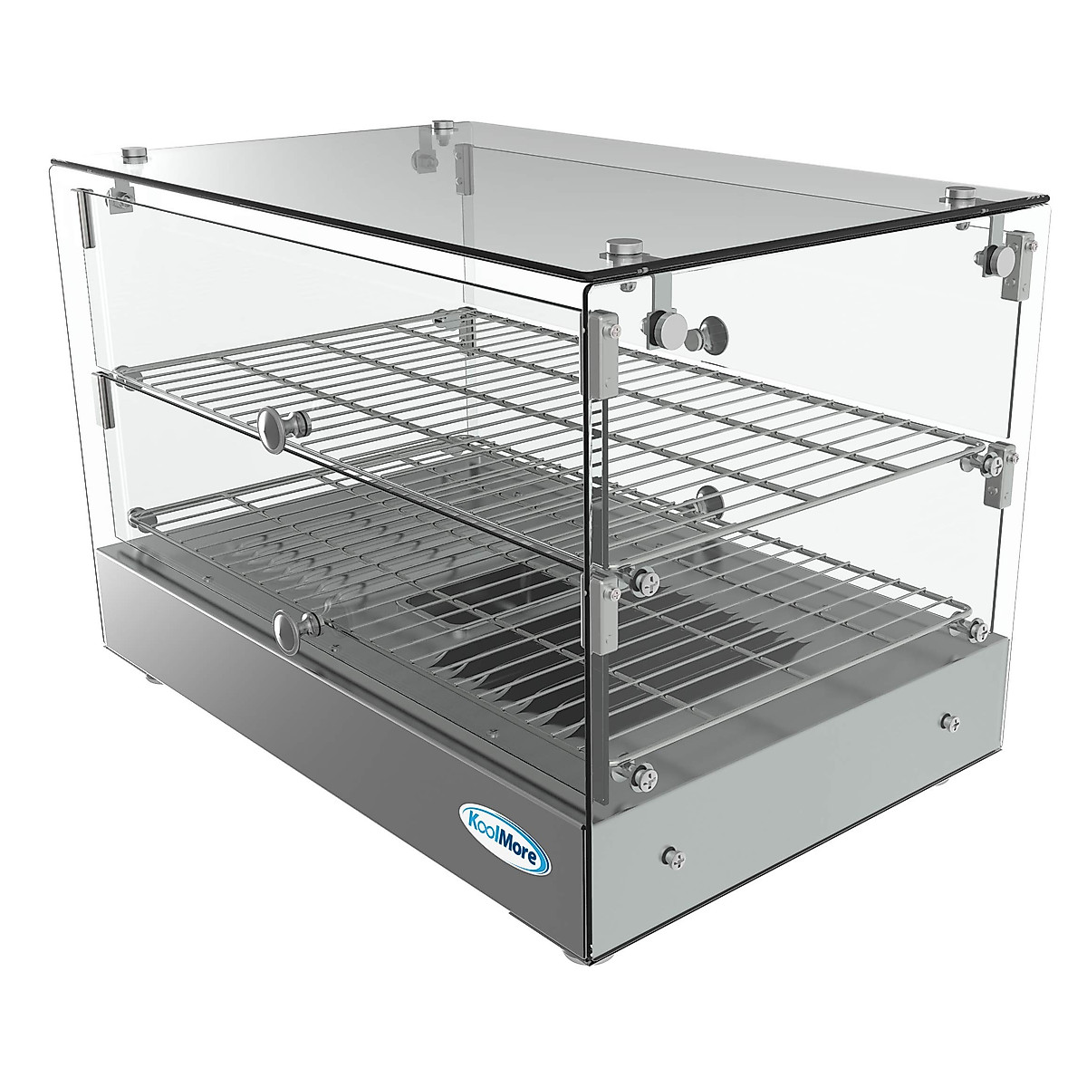 KoolMore - HDC-1.7C 22" Self Service 2 Shelf Commercial Countertop Food Warmer Display Case - 1.7. cu ft, Silver