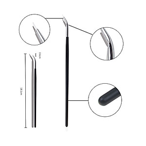 DogieLyn Eye Makeup Gel Eyeliner Brushes - Ultra Fine Bent Eyeliner Brush Angled Eye Define Pointed Round Brush Kit