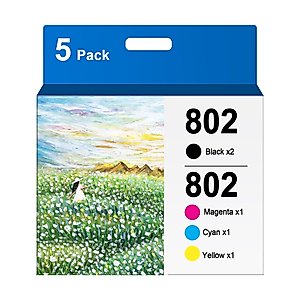 802 Remanufactured Ink Cartridge Replacement for Epson 802 802XL T802XL T802 to usefor Workforce Pro EC-4020 EC-4030 WF-4740 WF-4730 WF-4720 WF-4734 (2 Black, 1 Cyan, 1 Magenta, 1 Yellow)