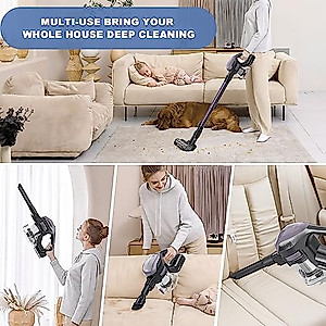 TMA Cordless Vacuum Cleaner, 250W Brushless 25Kpa Stick Vacuum Cleaner with 8-Cell Large Battery & 45Min Runtime, 6 in 1&Multi-Tool for Hardwood Floor Low-Pile Carpet Pet Hair T210