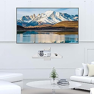 Siondoux Floating Entertainment Shelf Wooden DVD Shelf, Wall Mount TV Shelf, Projector Shelf for Wall Perfect for Projector, Xbox, PS5, DVD Player,Game Console, Cable Box, Floating Shelf for Under TV