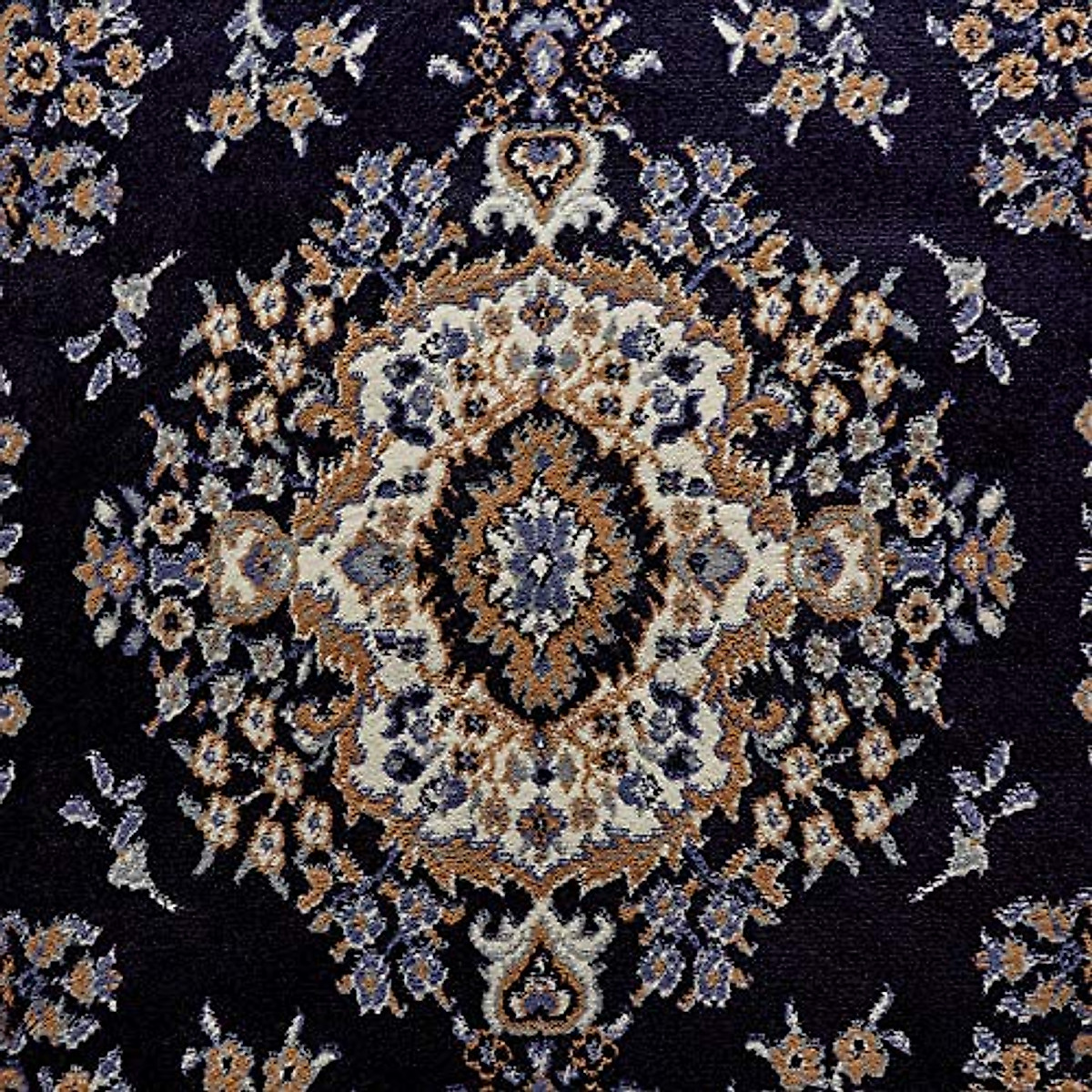 Home Dynamix Premium Sakarya Traditional Medallion Border Area Rug, Navy Blue, 7'8"x10'7" Rectangle