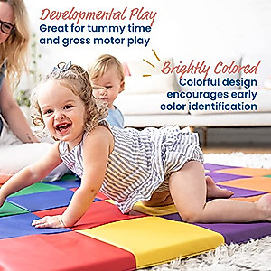 ECR4Kids SoftZone Patchwork Activity Mat, Folding Playmat, Assorted