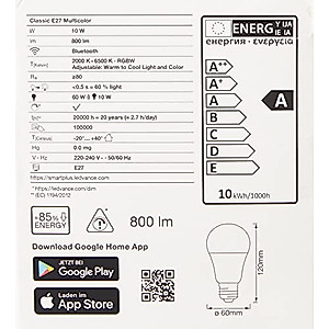 Ledvance 4060000000000 40600000000000 Smart+ Starter Kit Lighting E27 10 W Energy Efficiency Class: A (A++ -E) RGBW