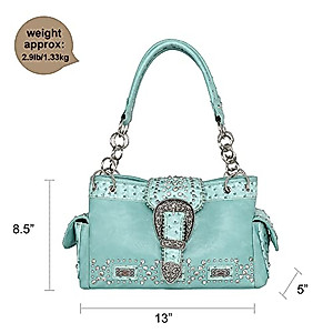 Montana West Buckle Collection Concealed Carry Purses Satchel Bag Western Purses for Women MW1088G-8085TQ