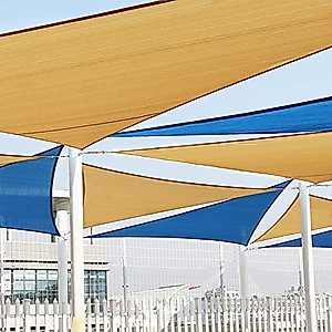 SHADE SPRING Rectangle 10' x13' Sand Sun Shade Sail 185GSM UV Blocking Canopy Awning for Outdoor Patio Garden Backyard