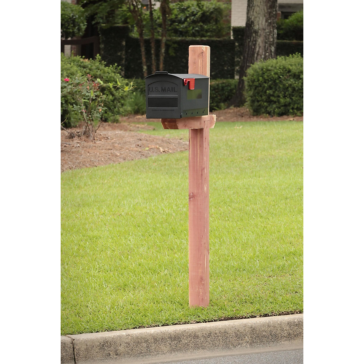 Architectural Mailboxes Patriot Plastic Post Mount Mailbox, Compatibility Code E, GMB505BAM, Black, Medium Capacity