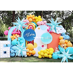 4pcs 22inch Iridescent Exploding Star Balloon for Birthday,wedding,baby shower,bachelorette,Christmas holiday,graduation, gender reveal, disco party decoration (Blue)