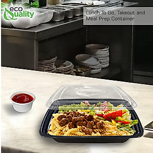 32 oz Reusable Food Storage 5 Pack Containers with Lids by EcoQuality – Rectangular BPA Free Freezer, Microwave & Dishwasher Safe – Airtight & Watertight Stackable, Lunch Meal Prep, To-Go, Bento Box