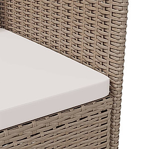 WHOPBXGAD Patio Chairs Deck Chairs Set of 2,Adirondack Rocking Chair,Designed for Sports, Backyard, Cabana, Deck, Patio, Beach, picnics,with Cushions 2 pcs Poly Rattan Beige