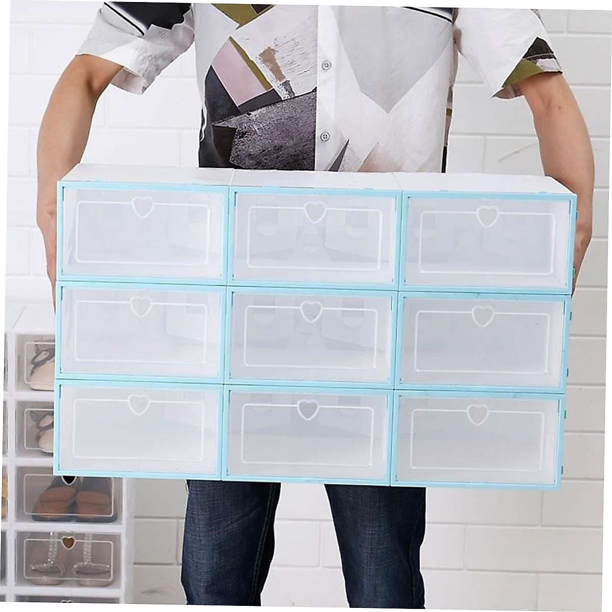 JOINPAYA Sanitary Napkin Storage Bag 4pcs Box Organizer for Shoes Shoe Holder Shoes Organizer Storage Containers Shoes Case Drawer Daily Necessities Clamshell Shoe Rack