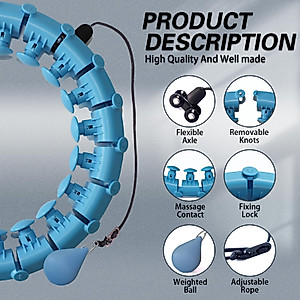 Dumoyi Smart Weighted Hoop for Adults Weight Loss,Infinity Fitness Hoop Plus Size for Women Smart Exercise Equipment