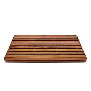 TeakCraft Teak Shower Mat, 24 Inch, Non Slip, The Troy
