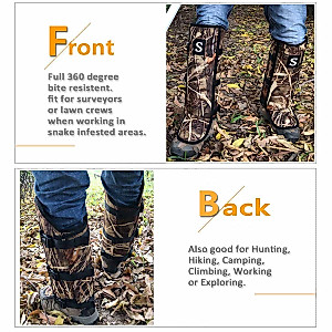 Smarkey Snake Gaiters, Snake Guards Leggings for Snake Bite Protection, Protects Against All Types of Rattlesnakes and Other Poisonous Snakes, for Hunting, Camping, Hiking, Outdoors(1 Pair)