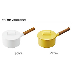 365methods YY-16S.Y Single-Handed Pot, Sauce Pan, Enamel, 6.7 inches (17 cm), Induction Compatible, Yellow